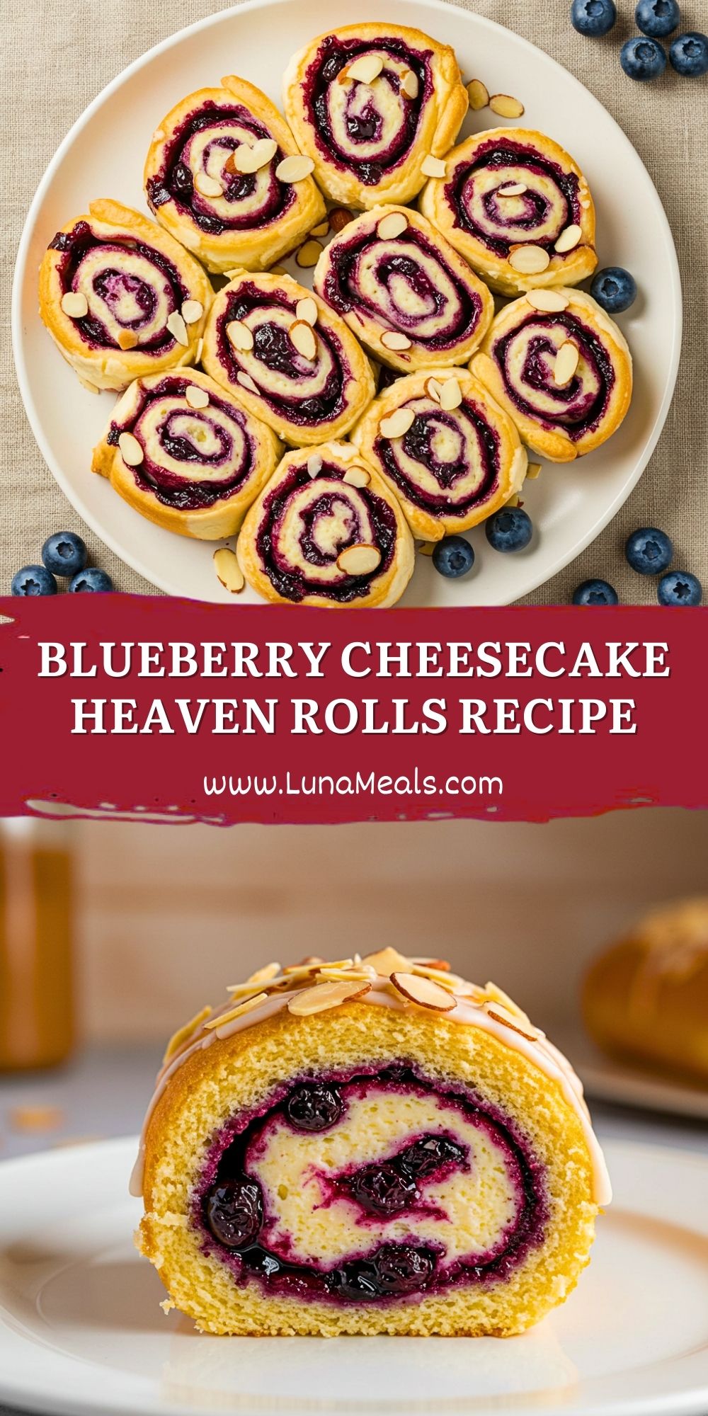Blueberry Cheesecake Heaven Rolls