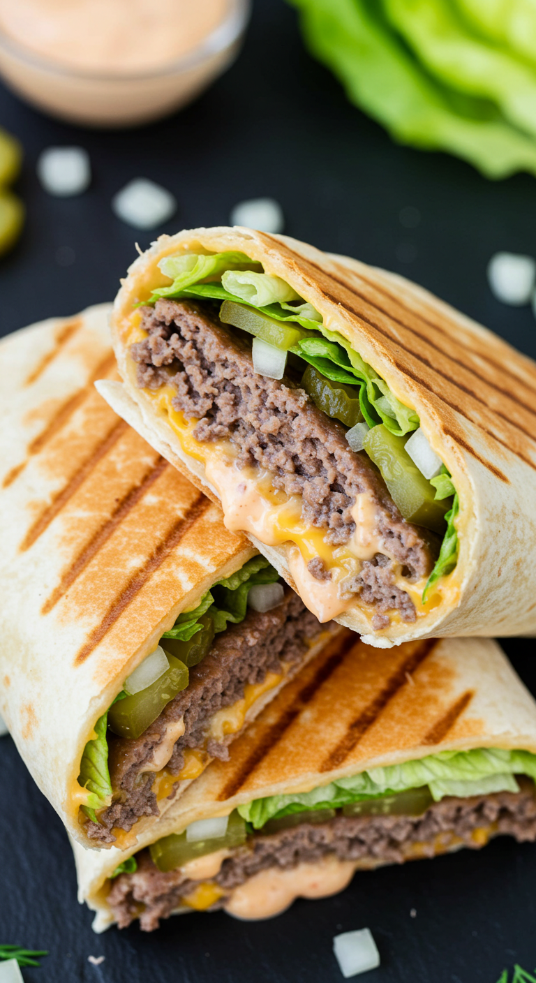 Homemade Big Mac Wraps with Secret Sauce