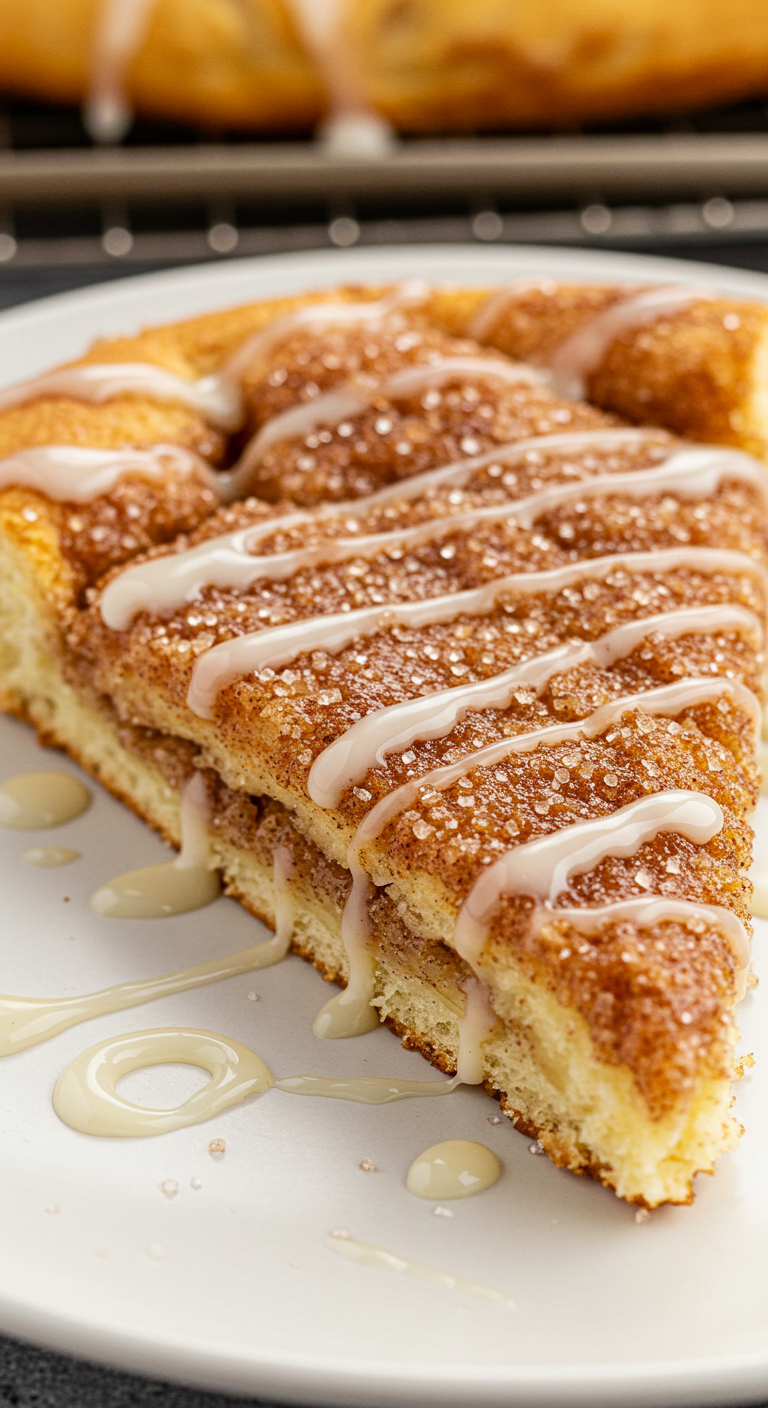 Cinnamon Sugar Pizza made with Crescent Rolls