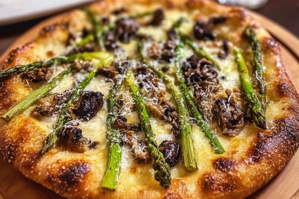 Crispy Morel & Asparagus Pizza That Screams Morel Mushroom Season