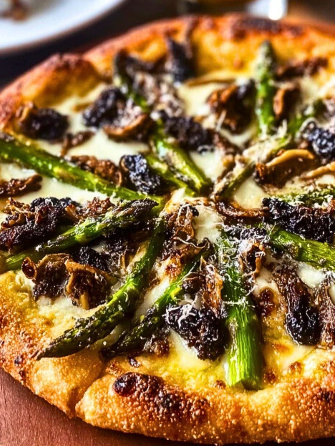 Crispy Morel & Asparagus Pizza That Screams Morel Mushroom Season