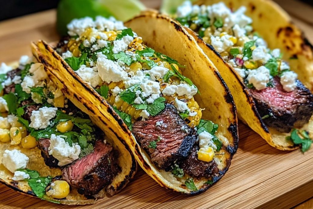 Grilled Elote Steak Tacos